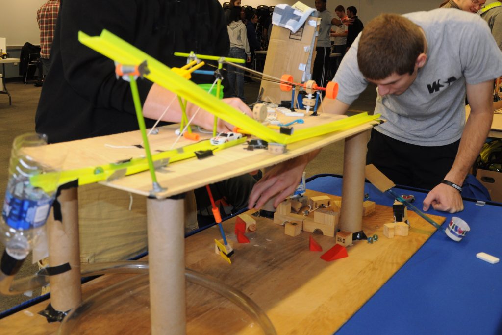 First-Year Engineering Students Tackle Rube Goldberg Challenge - Stories